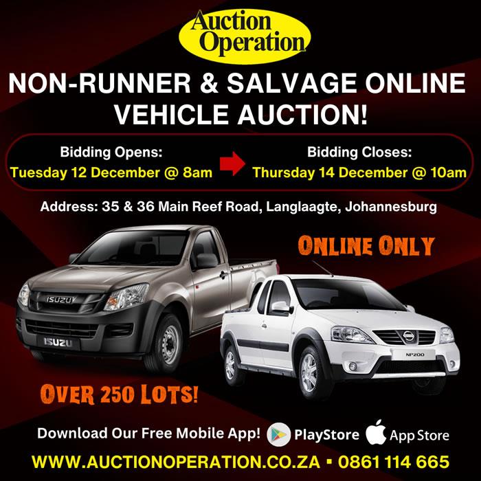 Auction Operation - BANK REPO, NON-RUNNER & SALVAGE ONLINE TIMED ...