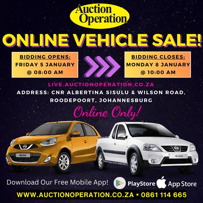 Auction Operation - ONLINE VEHICLE SALE!