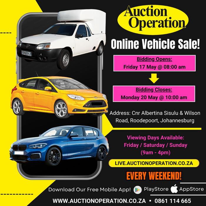 Auction Operation - ONLINE VEHICLE SALE!