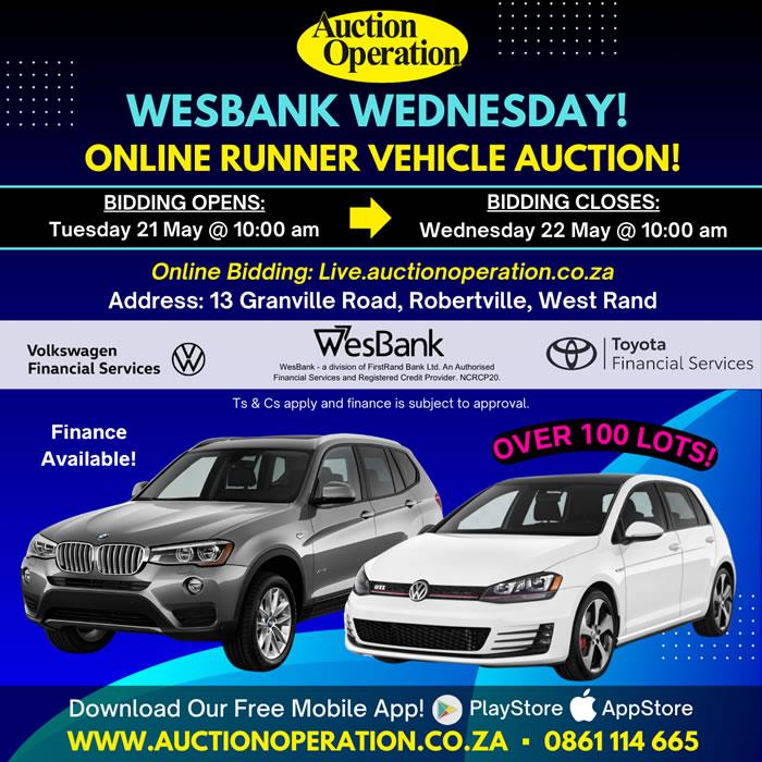 Auction Operation - WESBANK ONLINE RUNNERS VEHICLE AUCTION!