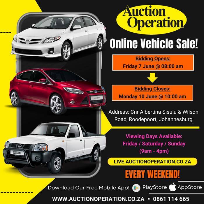 Auction Operation - ONLINE VEHICLE SALE!