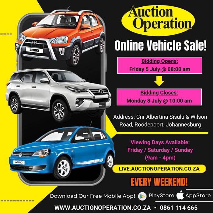Auction Operation - Online Vehicle Sale!