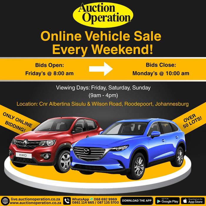Auction Operation - ONLINE VEHICLE AUCTION - EVERY WEEKEND.