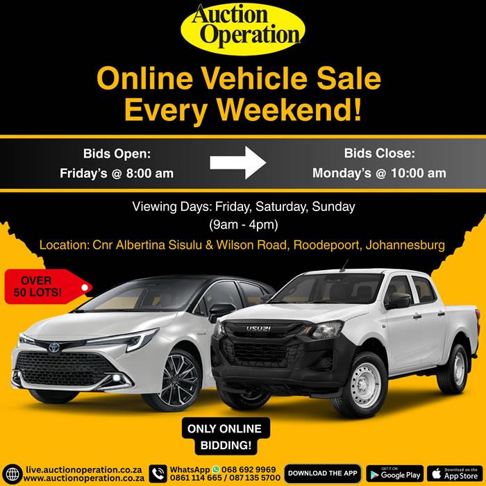 Auction Operation - ONLINE VEHICLE AUCTION - EVERY WEEKEND.