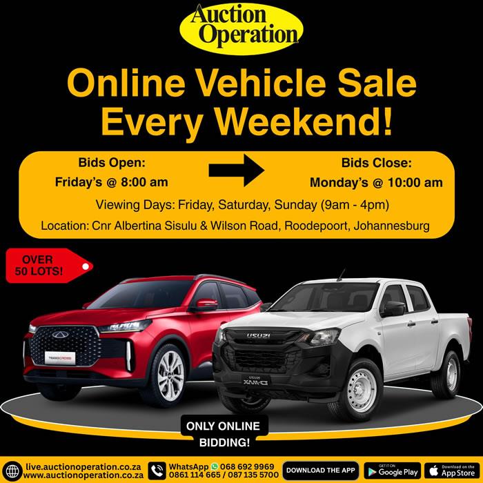 Auction Operation - ONLINE VEHICLE AUCTION - EVERY WEEKEND.
